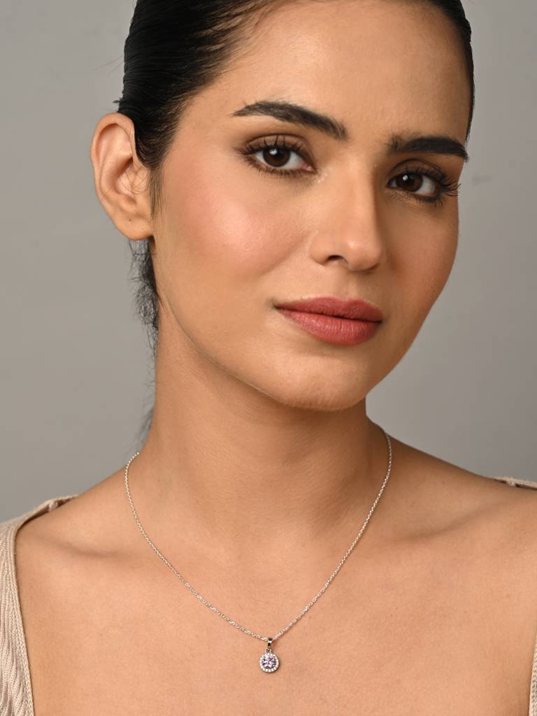 Clara 925 Tove Pink Solitaire Necklace | Clara 925 Tove Pink Solitaire ...