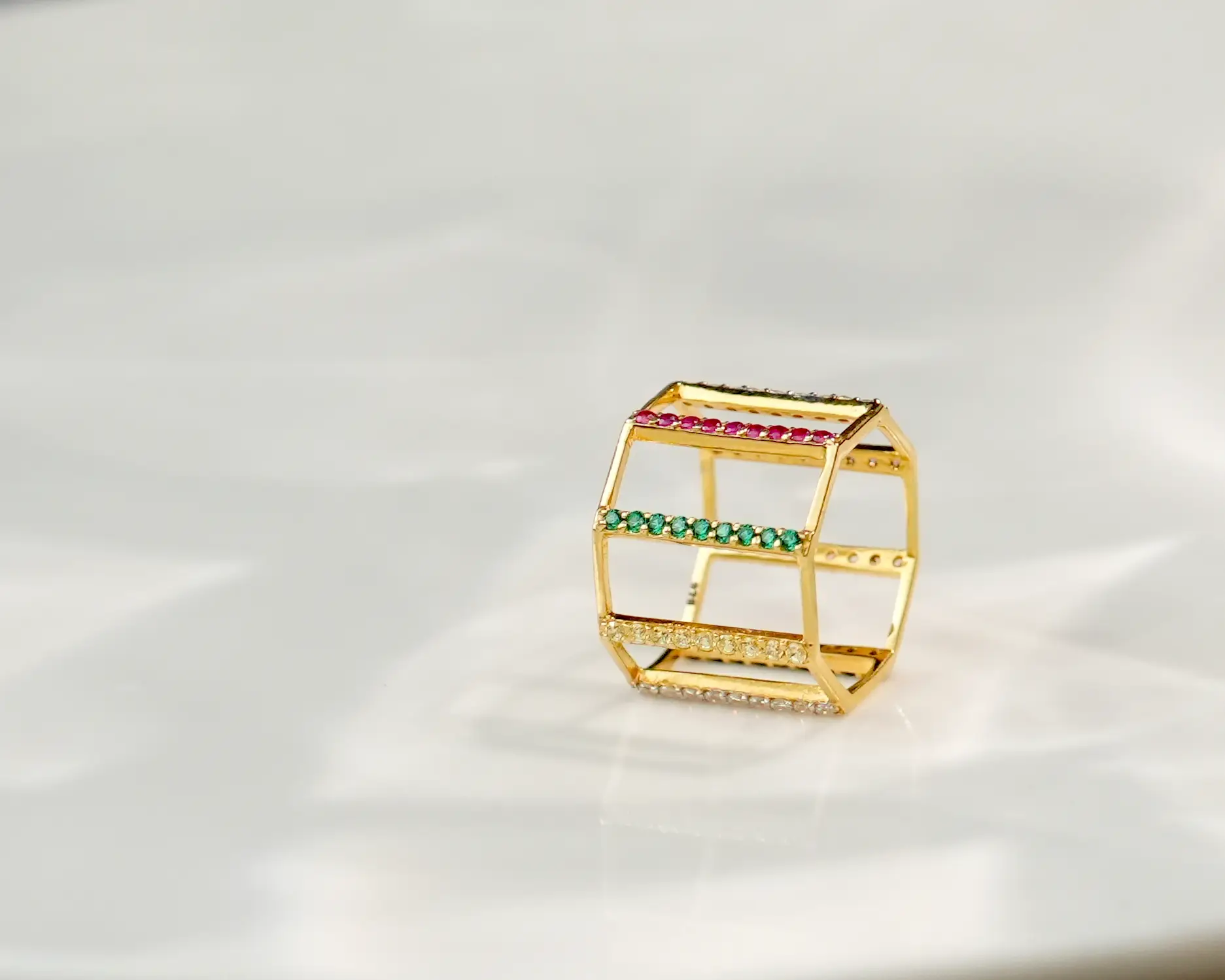 Linear Multi Gemstone Ring | Linear Multi Gemstone Ring · Eternz