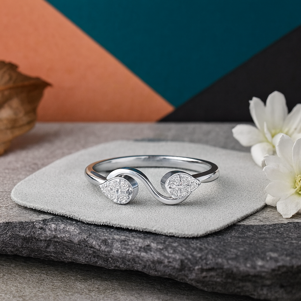 Dual Halo Diamond Ring In 14K Gold | Lab Grown Diamond Ring for Women | 14K Gold | Liana Jewels ...