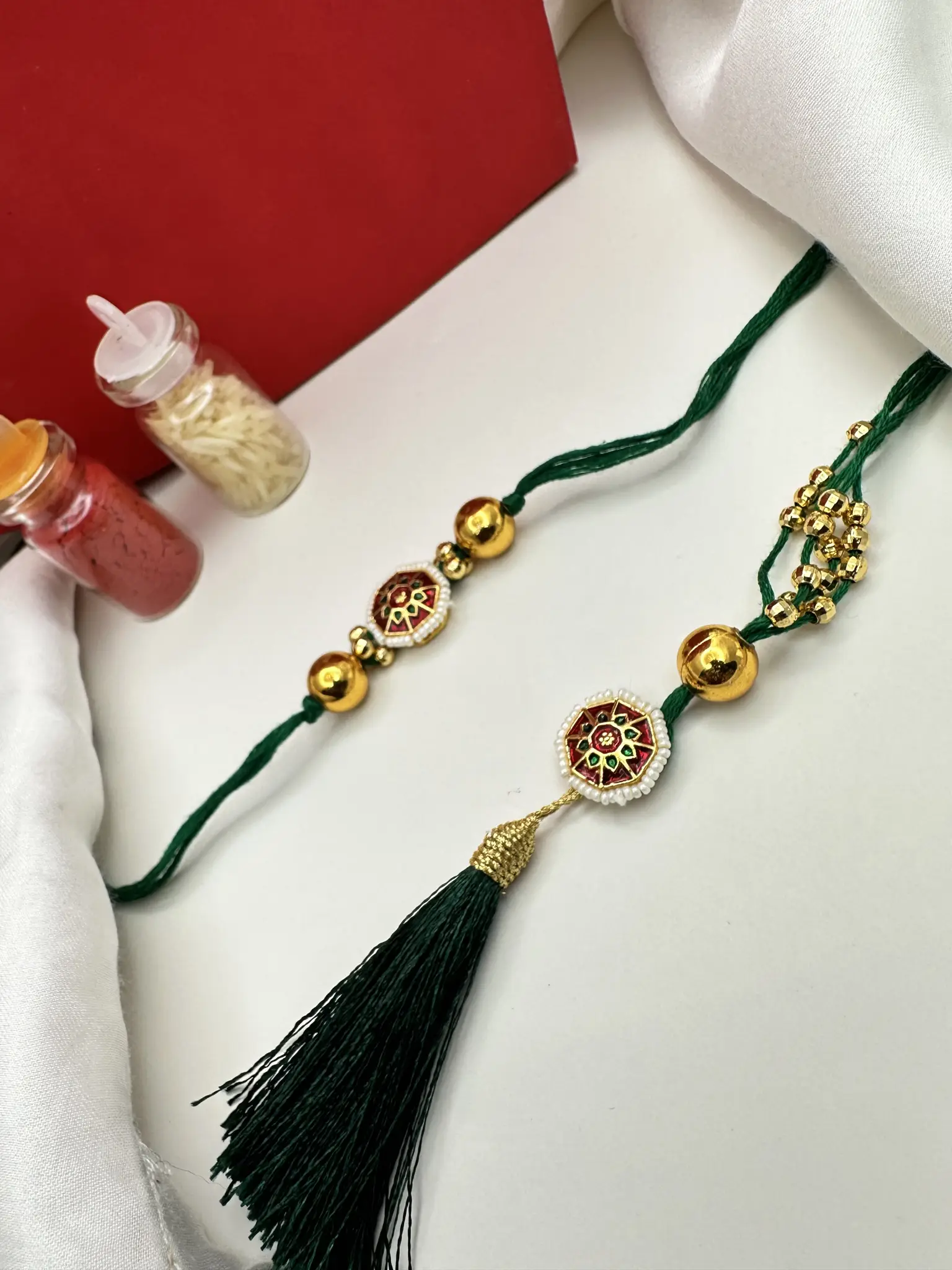 Meenakari Enamel Traditonal Couple Rakhi | Meenakari Enamel Traditonal ...