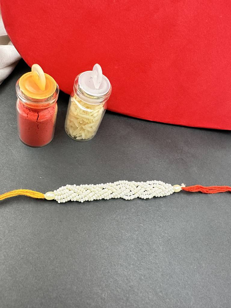 Bhai White Pearl Rakhi | Bhai White Pearl Rakhi · Eternz