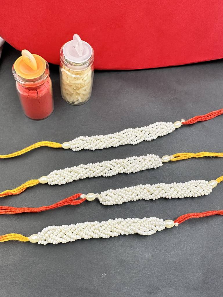 Bhai White Pearl Rakhi | Bhai White Pearl Rakhi · Eternz