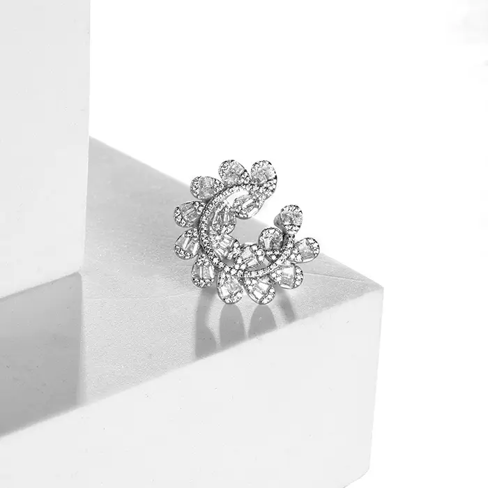 Crescent Bloom Silver Ring | Crescent Bloom Silver Ring · Eternz