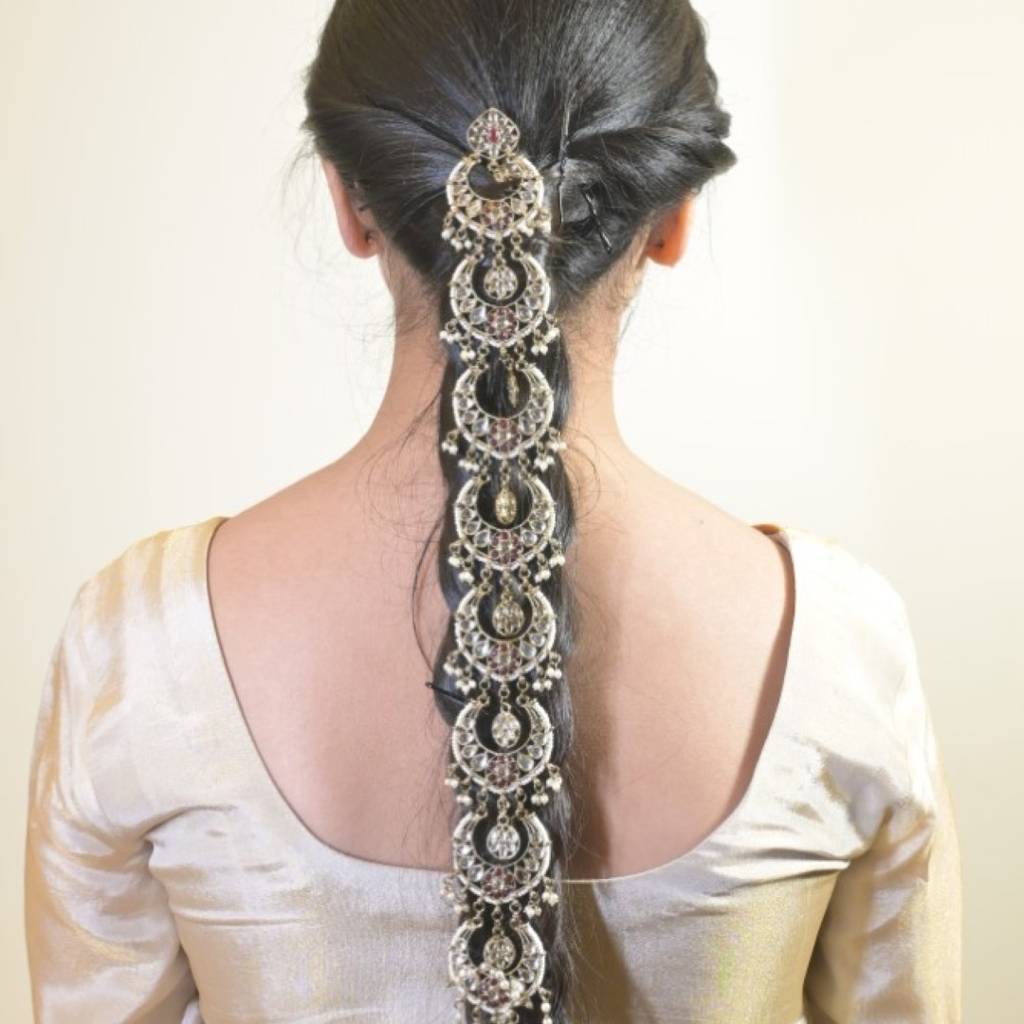 Chandra Kundan Pearl Drop Pony Braid | Chandra Kundan Pearl Drop Pony ...