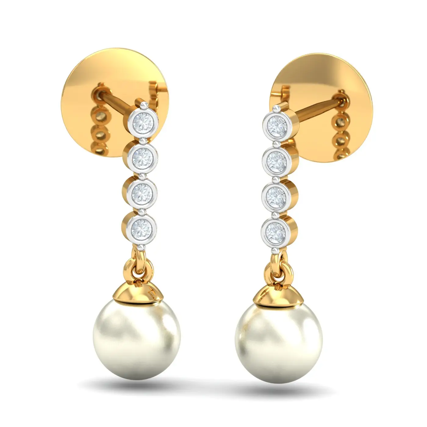 KuberBox 18K Yellow Gold String of Grace Drop Earrings | KuberBox 18K ...