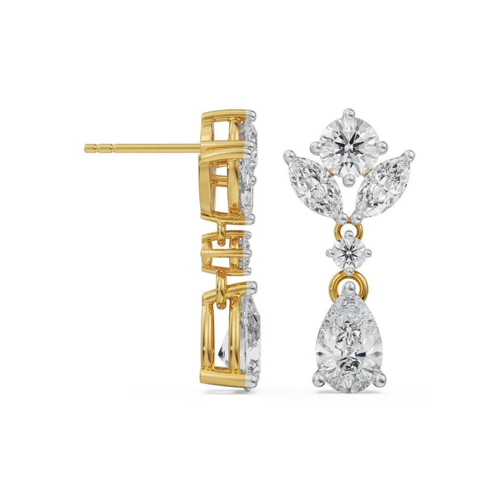 Magical Drop Earring Gold | Authentic & Certified Lab Diamonds ...