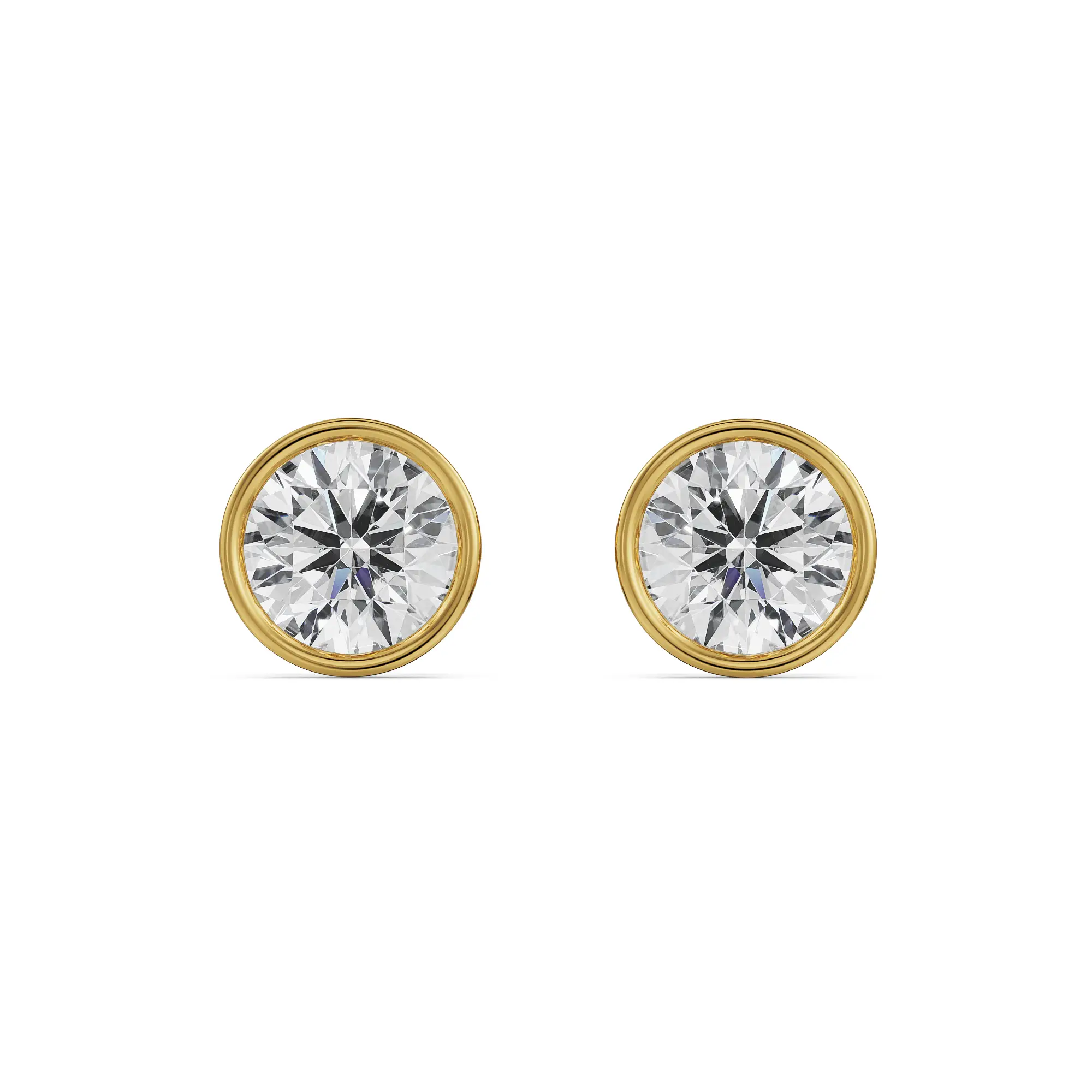 2 Ct Classic Bezel Solitaire Studs | 2 Ct Classic Bezel Solitaire Studs · Eternz