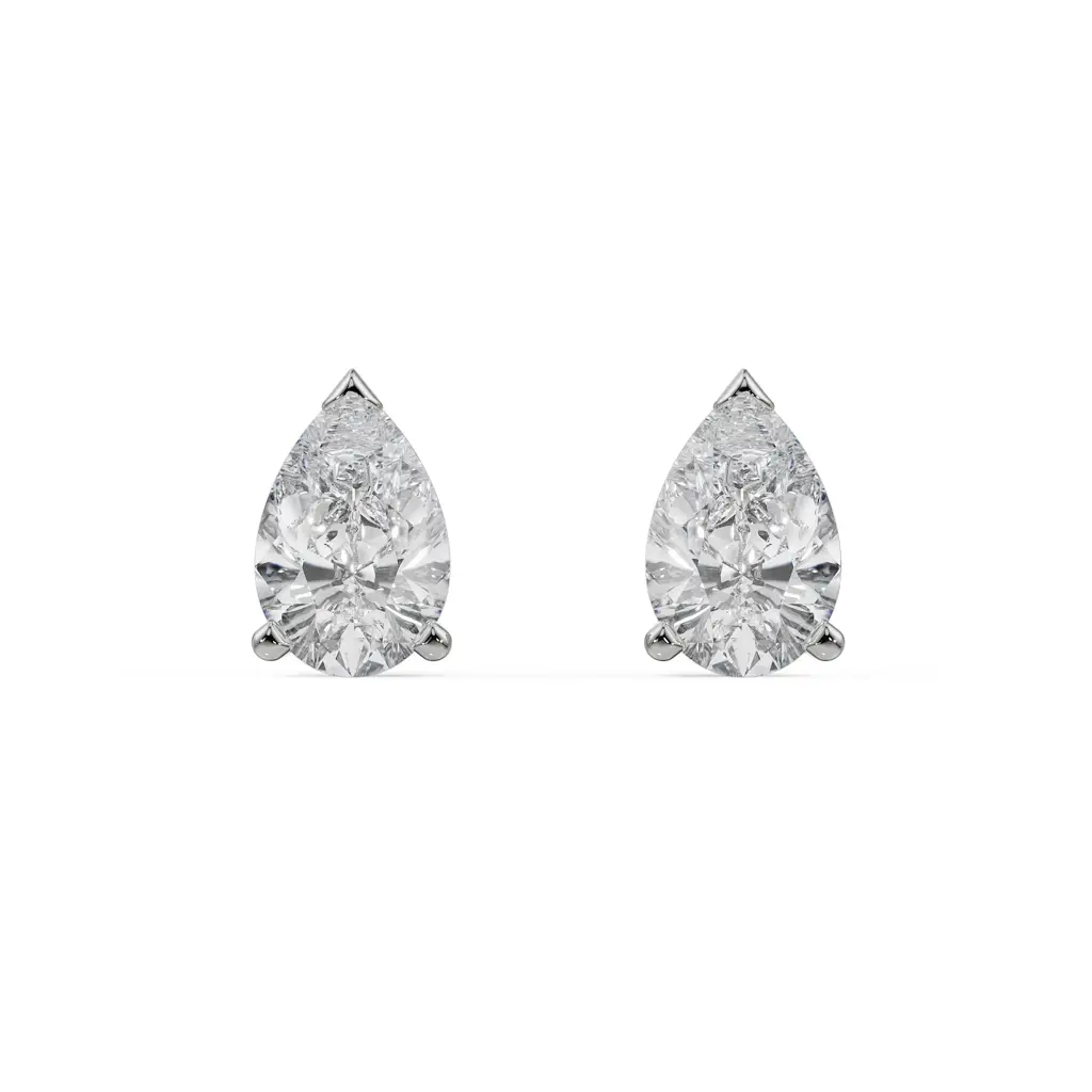 1 Ct Solitaire Pear Studs | 1 Ct Solitaire Pear Studs · Eternz