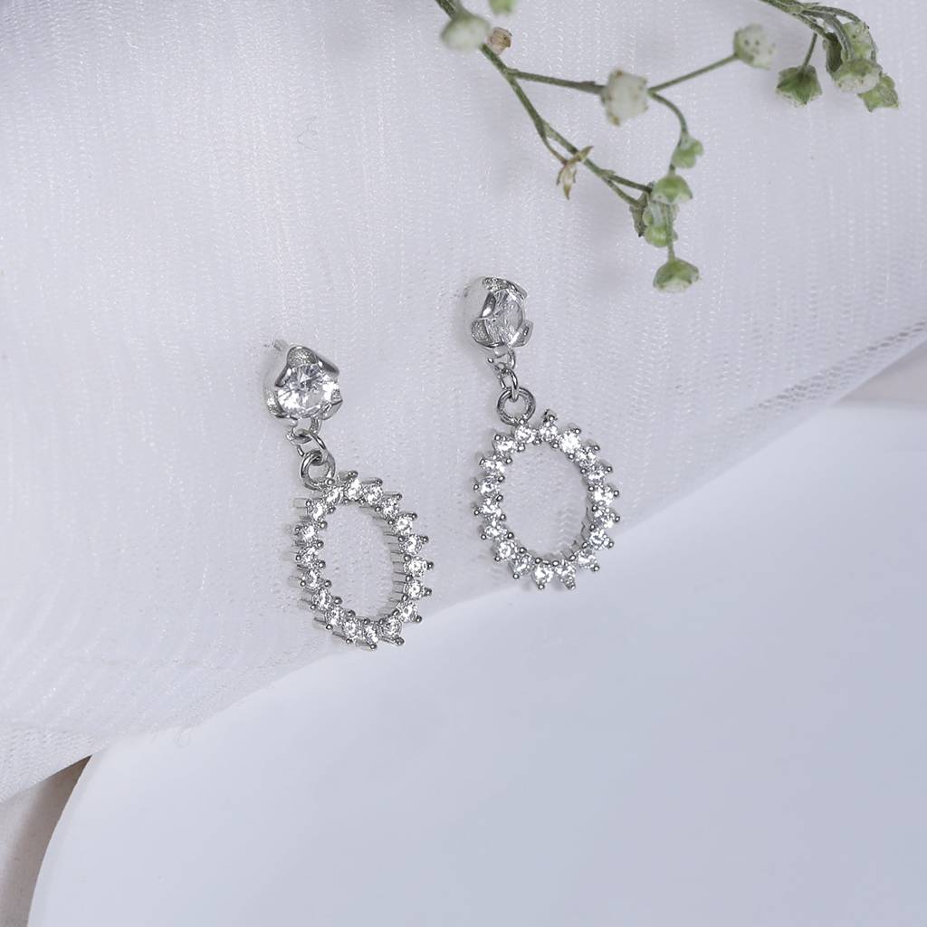 Silver Hollow Zircon Drop Studs | Silver Hollow Zircon Drop Studs · Eternz