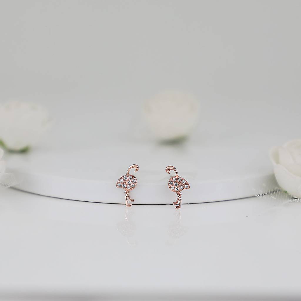 Rose Gold Flamingo Studs | Rose Gold Flamingo Studs · Eternz