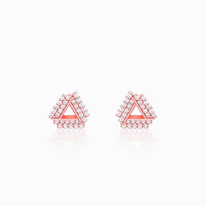 Rose Gold Zircon Triangle Stud Earrings | Rose Gold Zircon Triangle Stud Earrings · Eternz