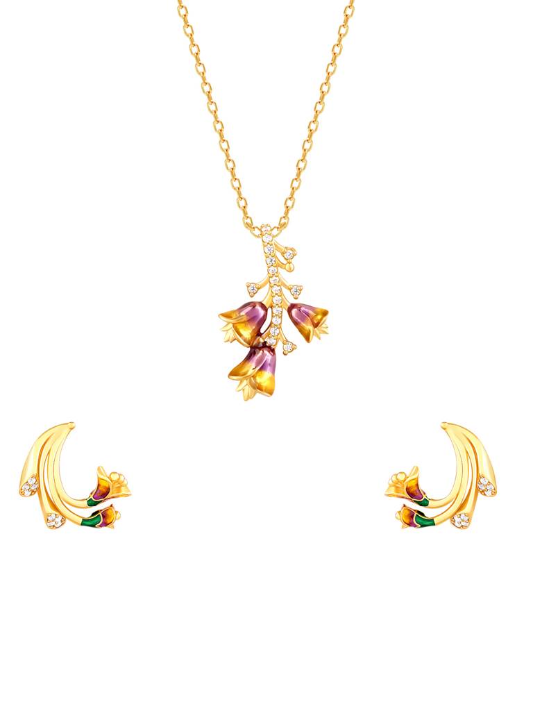 Giva 925 Sterling Silver Bhumi Golden Bell Mallow Bud Set | Giva 925 ...