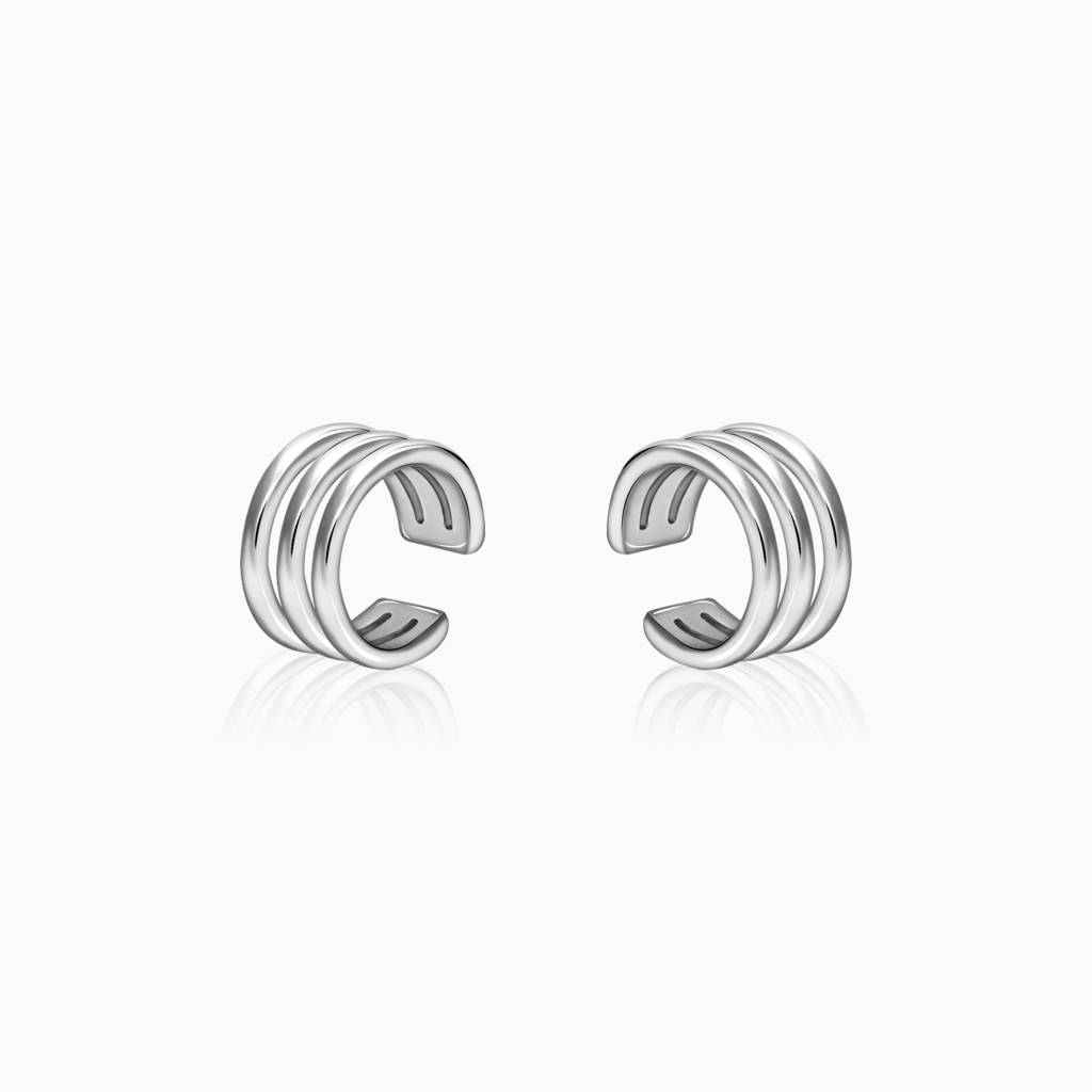 Silver Triple Clip On Hoop Earrings | Silver Triple Clip On Hoop ...