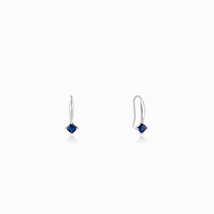 Silver Sapphire Blue Square Earrings | Silver Sapphire Blue Square ...
