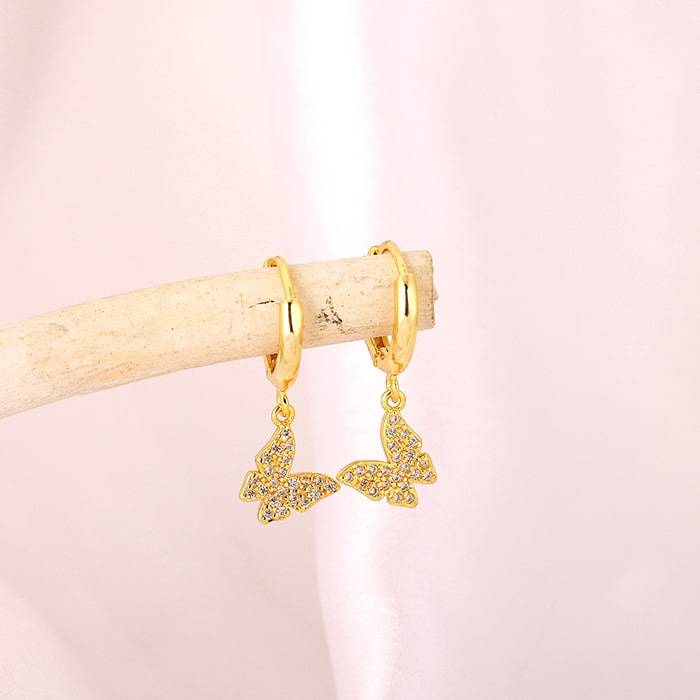 Golden Fluttering Butterfly Earrings | Golden Fluttering Butterfly Earrings · Eternz