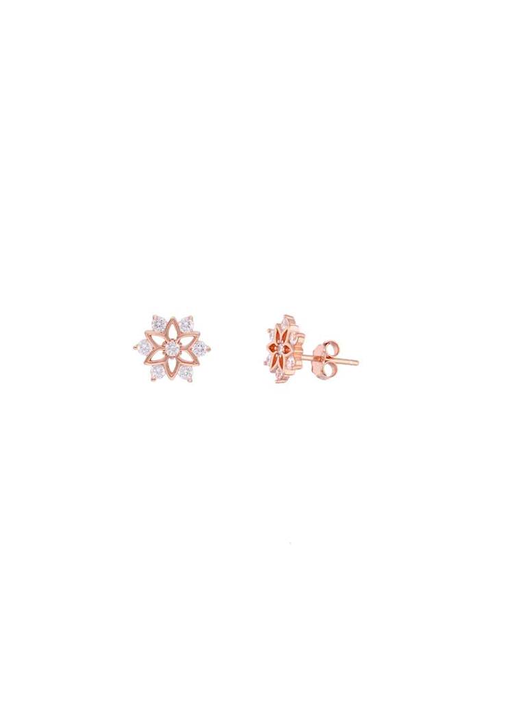 Sterling Silver Rose Gold Flora Stud Earrings | Sterling Silver Rose Gold Flora Stud Earrings ...