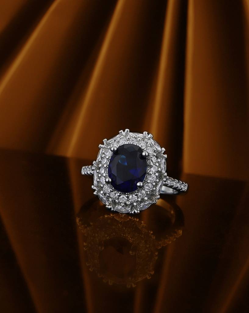 Premium Rhodium-Plated Cz-Studded Adjustable Finger Ring | Premium ...