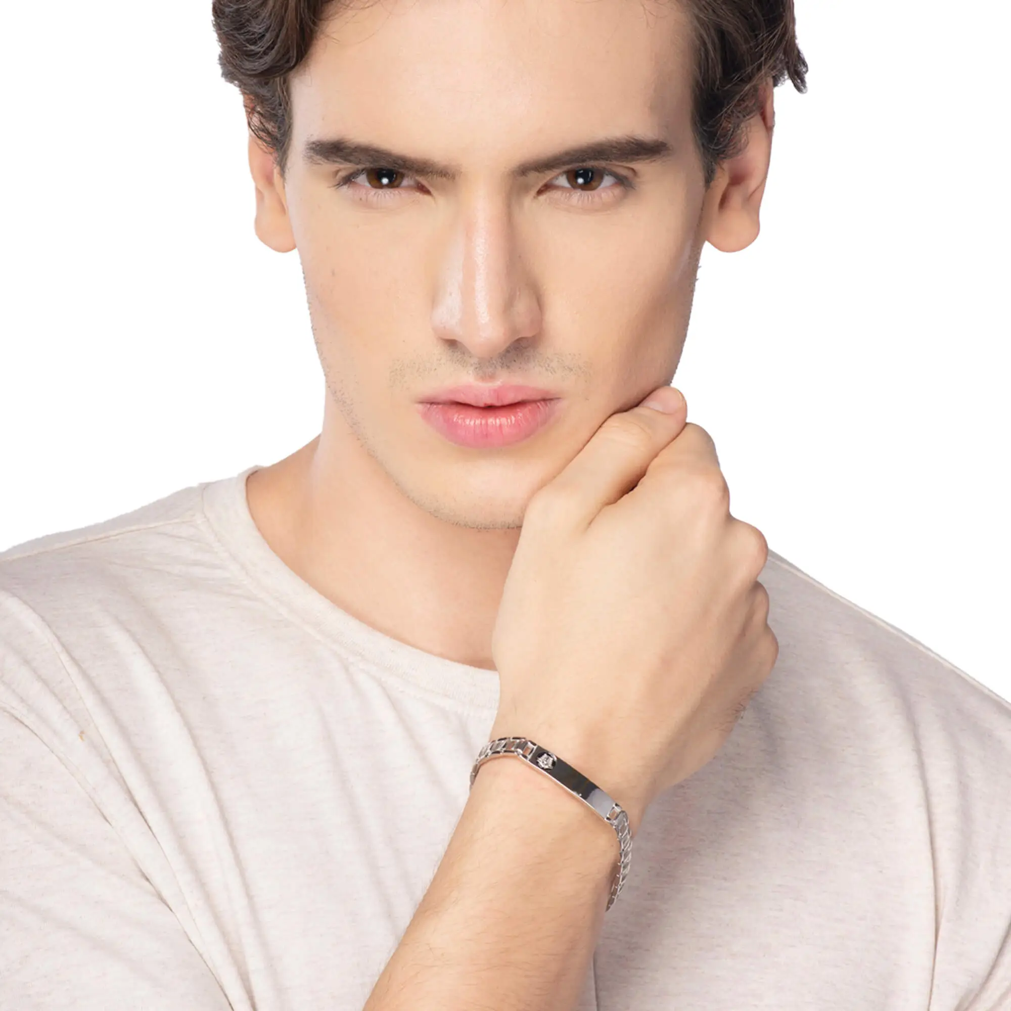 Sleek Minimal Silver Men's Bracelet | Sleek Minimal Silver Bracelet ...