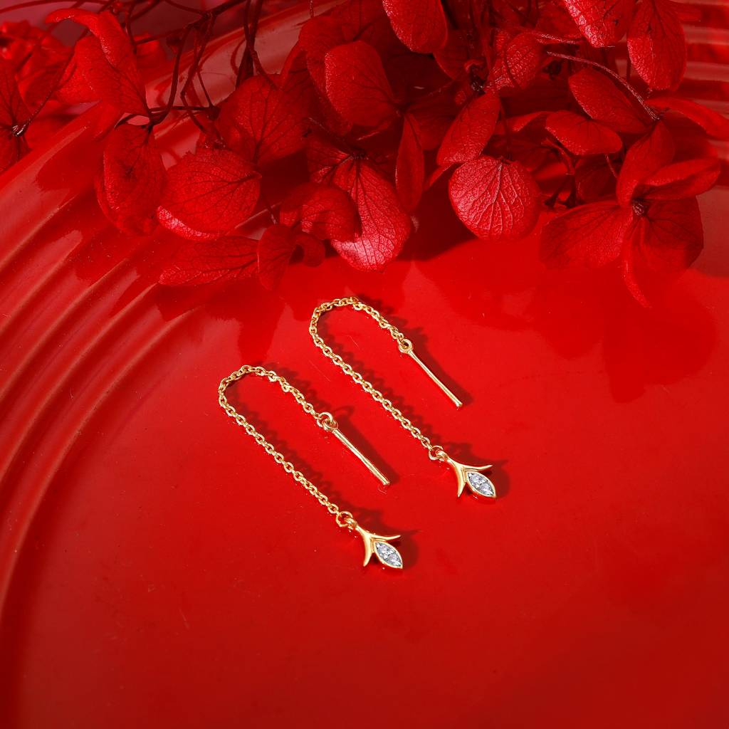 14K Gold Gleefulness Sui Dhaga Diamond Earrings | 14K Gold Gleefulness ...