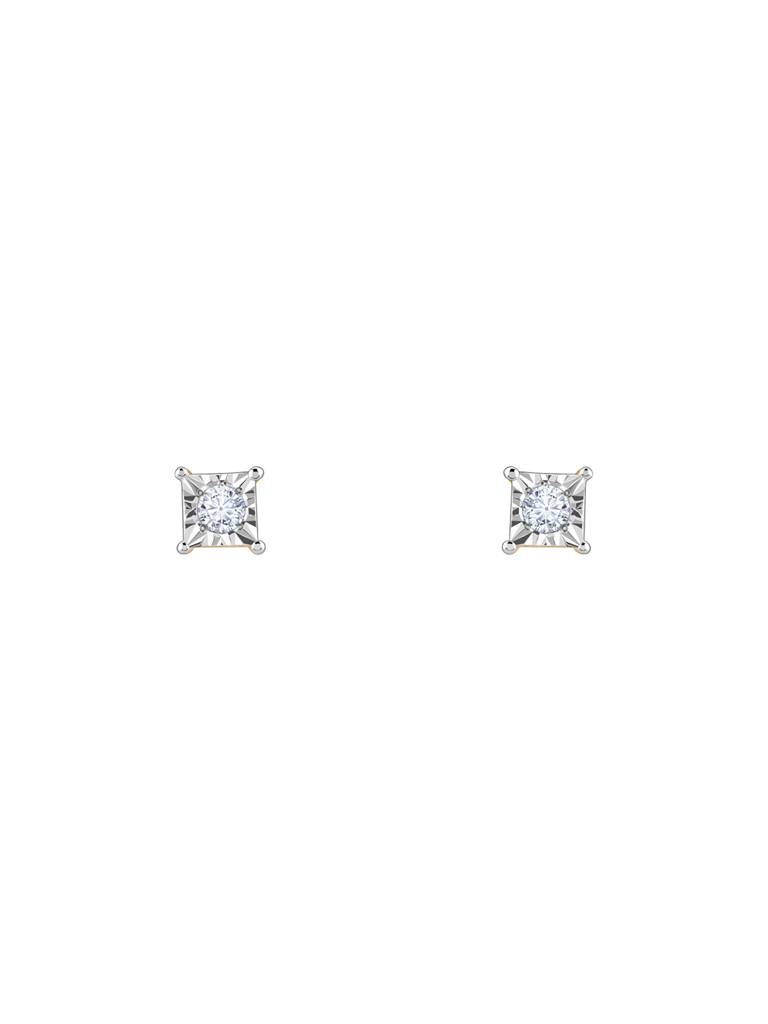 14K Rose Gold Boxy Diamond Earrings | 14K Rose Gold Boxy Diamond ...