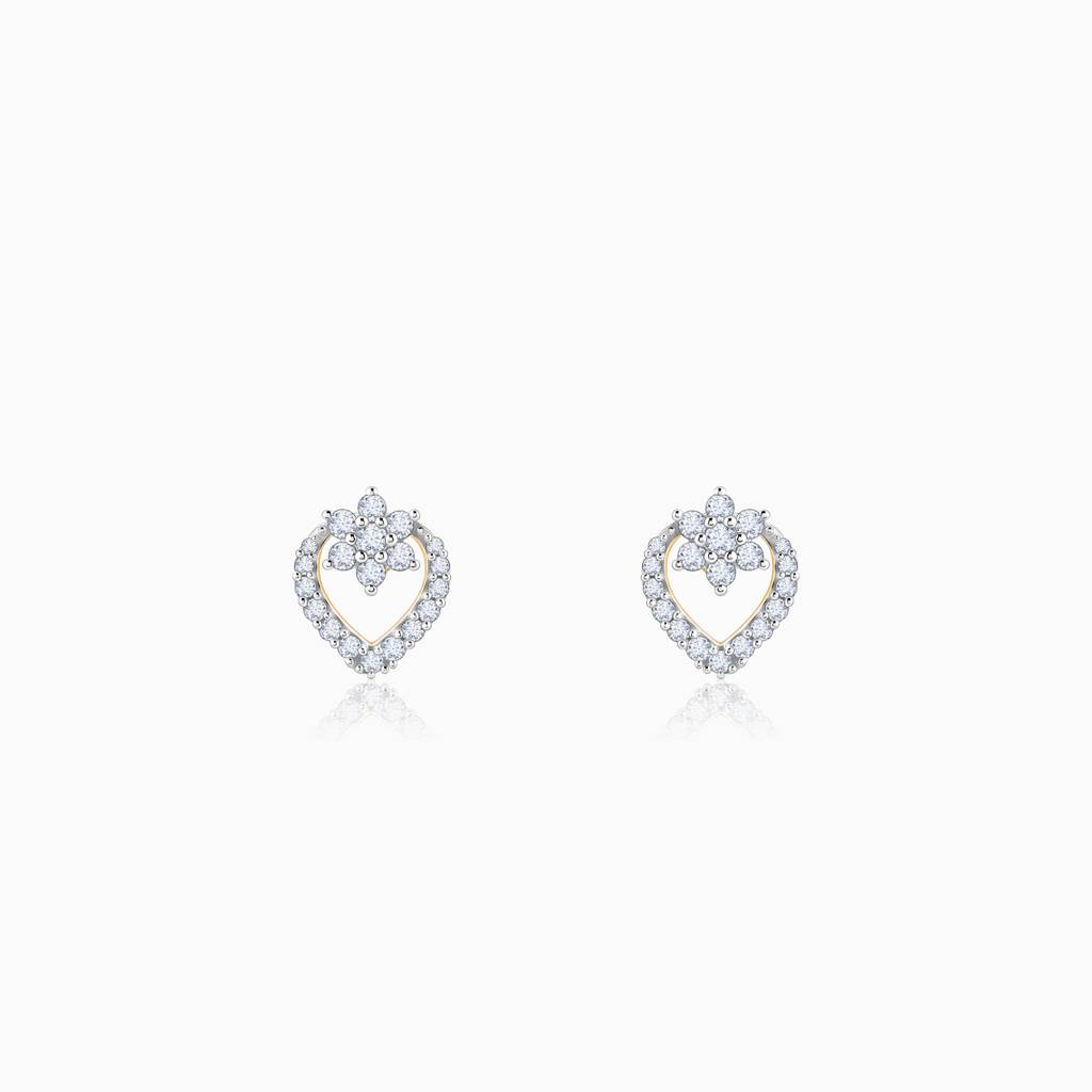 18K Gold Sweetheart Diamond Earrings | 18K Gold Sweetheart Diamond ...