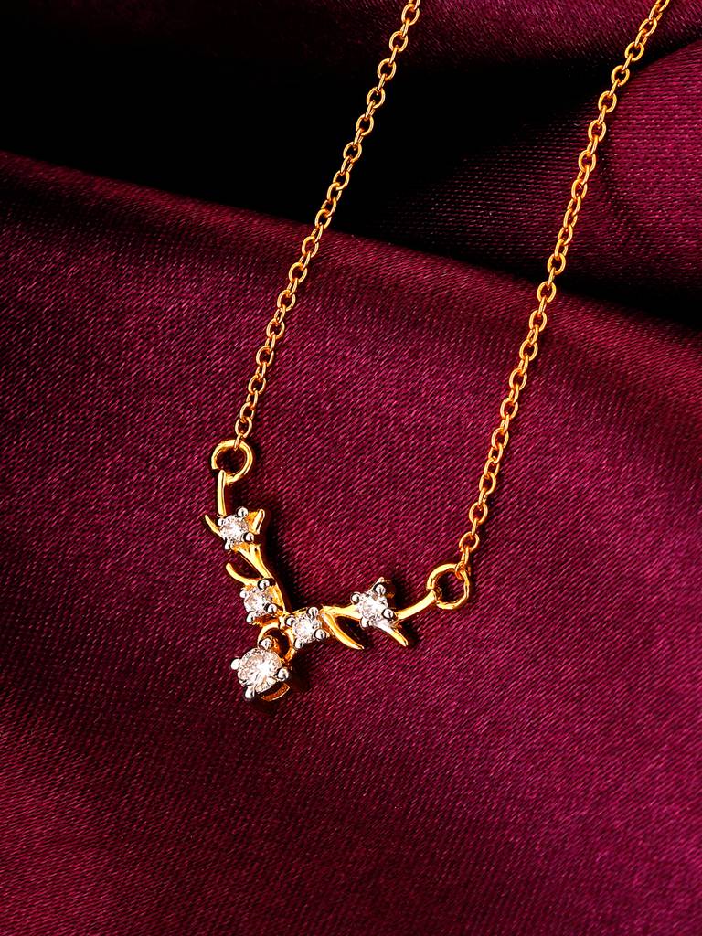Giva 14K Yellow Gold Dearest Deer Diamond Necklace With Chain Gifts For ...