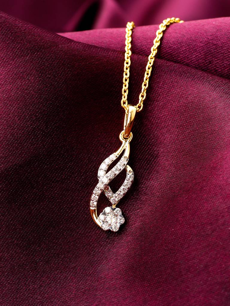 Giva 14K Yellow Gold Classic Flow Diamond Pendant Without Chain Gifts ...