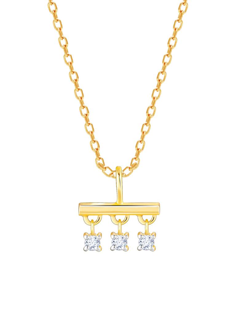 Giva 14K Yellow Gold Honour Batch Diamond Pendant Without Chain | Giva ...