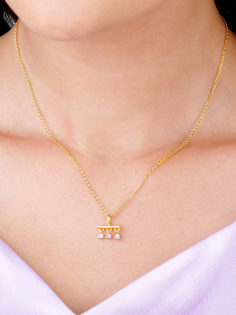 Giva 14K Yellow Gold Honour Batch Diamond Pendant Without Chain | Giva ...