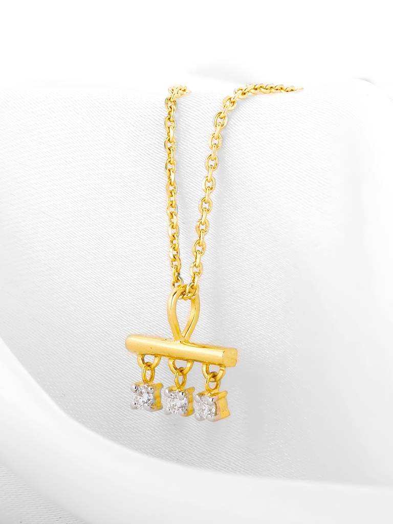 Giva 14K Yellow Gold Honour Batch Diamond Pendant Without Chain | Giva ...
