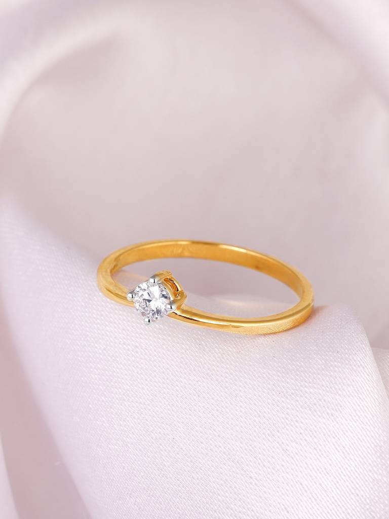 Giva 18K Yellow Gold Classic Twinkle Diamond Ring | Giva 18K Yellow ...