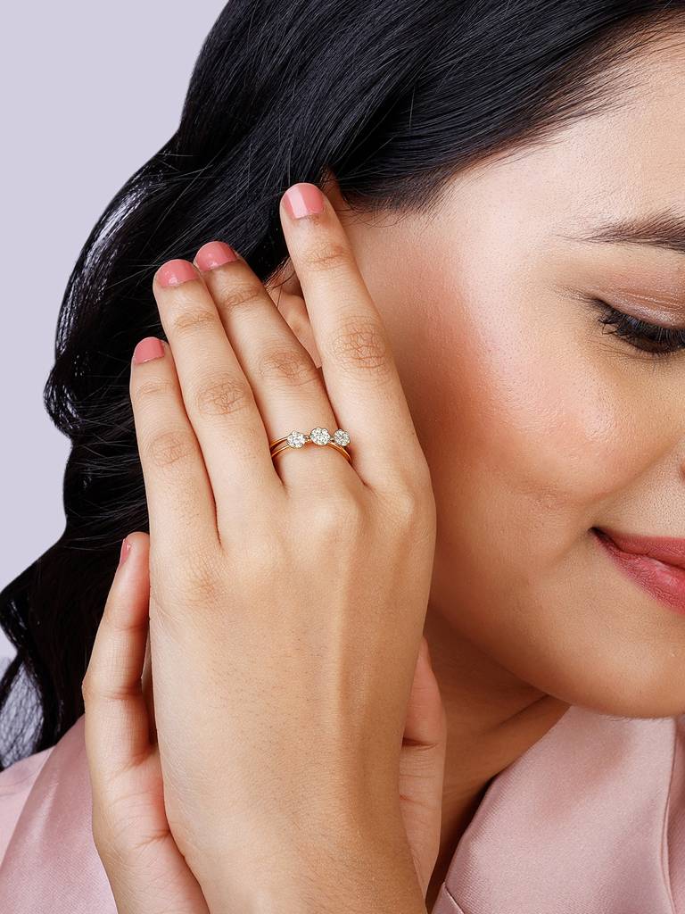 Giva 14K Yellow Gold Shared Journey Diamond Ring | Giva 14K Yellow Gold ...