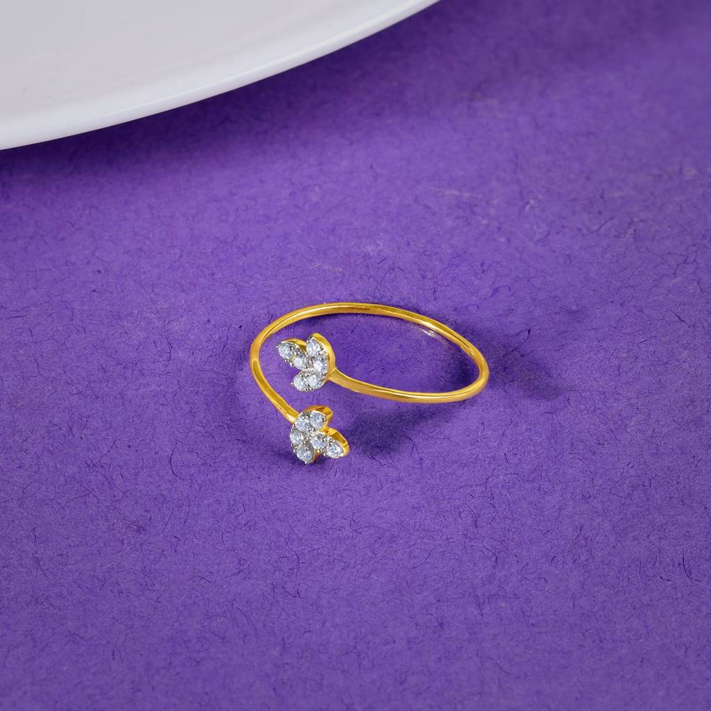 14K Gold Leafy Splendor Diamond Open Ring | 14K Gold Leafy Splendor ...