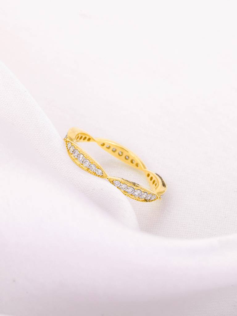 Giva 18K Yellow Gold Unique Curve Diamond Ring | Giva 18K Yellow Gold ...