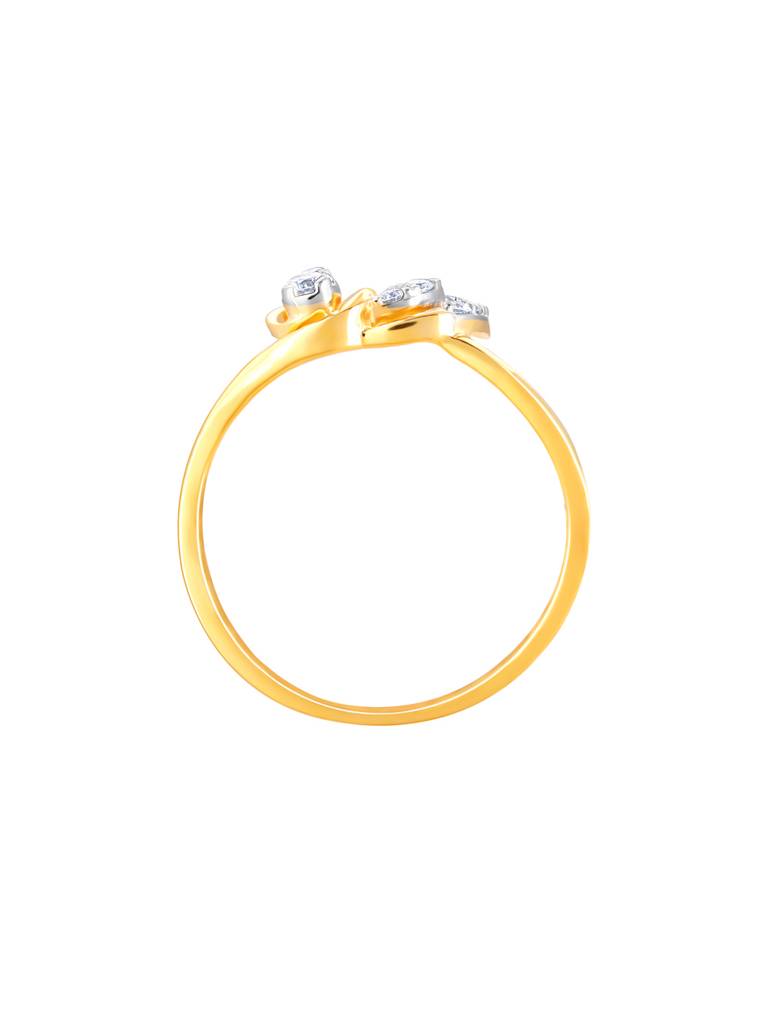 Giva 14K Yellow Gold Shimmering Leaf Diamond Ring | Giva 14K Yellow ...