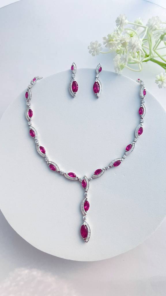 Sophia Ruby Pink Necklace Set | Sophia Ruby Pink Necklace Set · Eternz