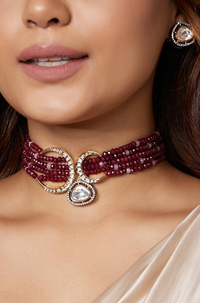 Royal Red Polki Choker Set | Royal Red Polki Choker Set · Eternz
