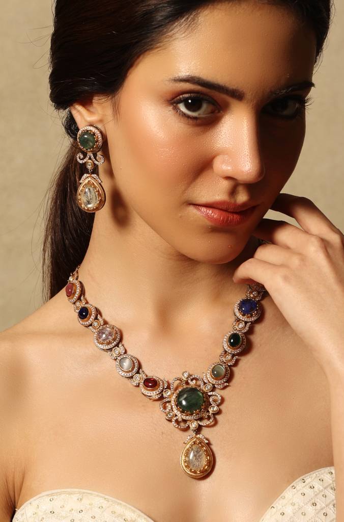 Jeweled Cascade Necklace Set | Jeweled Cascade Necklace Set · Eternz