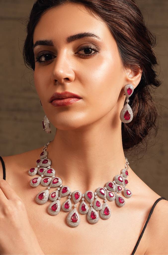 Ruby Teardrop Necklace Set | Ruby Teardrop Necklace Set · Eternz