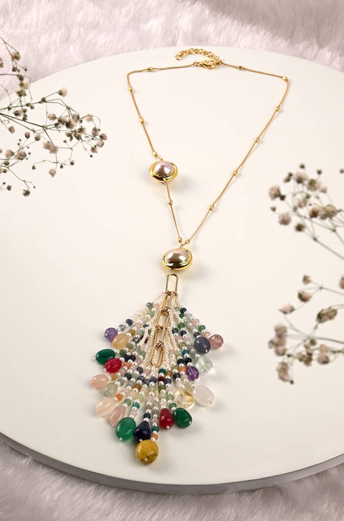 Multi Colour Necklace With Tassels | Multi Colour Necklace With Tassels ...