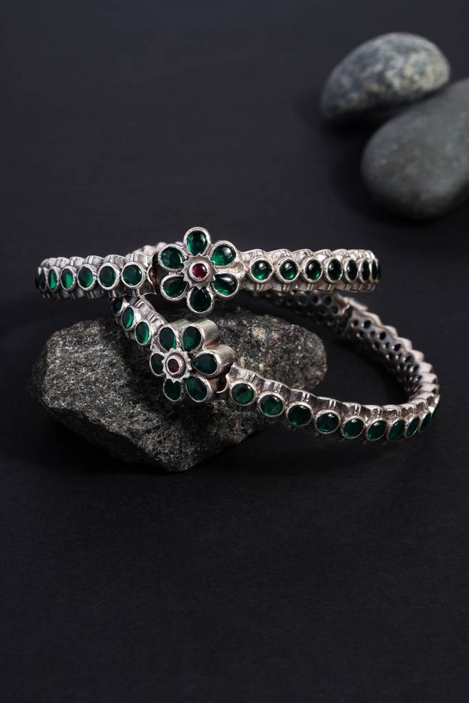 Temple Green Kempstone Bangles | Temple Green Kempstone Bangles · Eternz