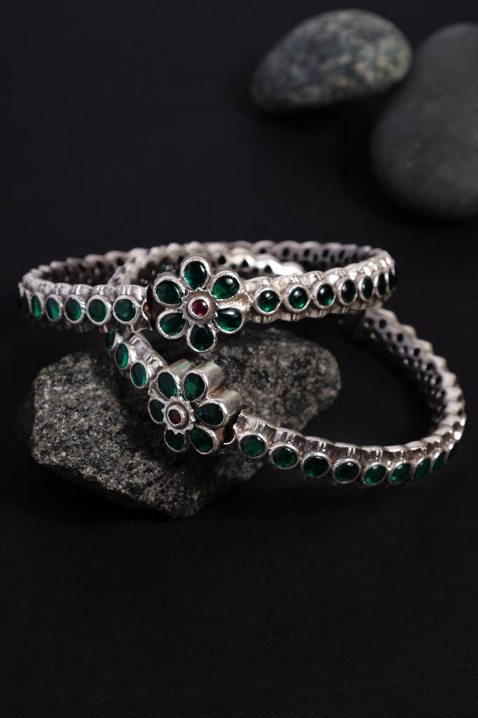 Temple Green Kempstone Bangles | Temple Green Kempstone Bangles · Eternz