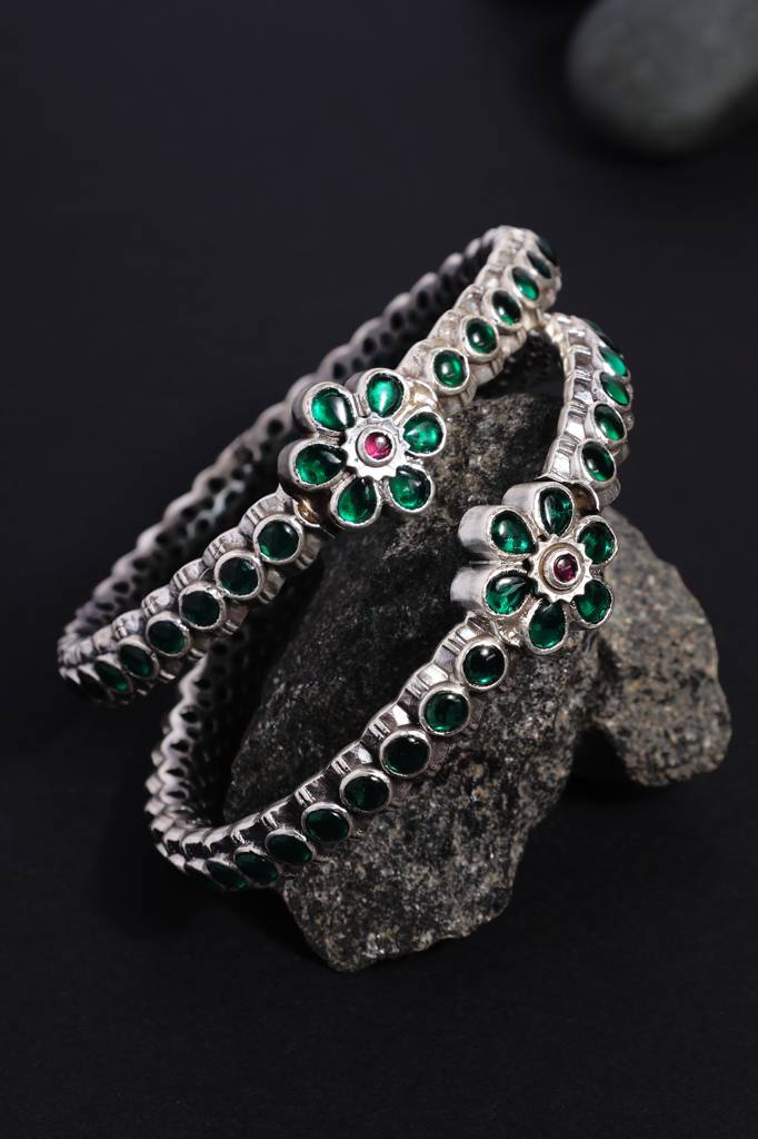 Temple Green Kempstone Bangles | Temple Green Kempstone Bangles · Eternz