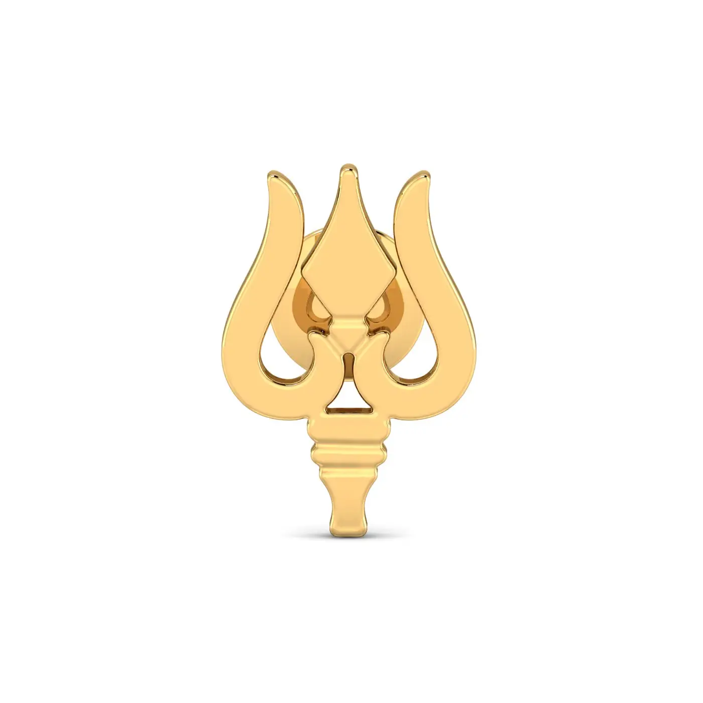 KuberBox 18K Yellow Gold Trishul Men's Ear Stud | KuberBox 18K Yellow ...