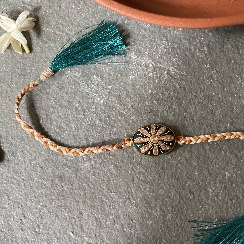 Tanjore Rakhi -Dark Green | Tanjore Rakhi -Dark Green · Eternz
