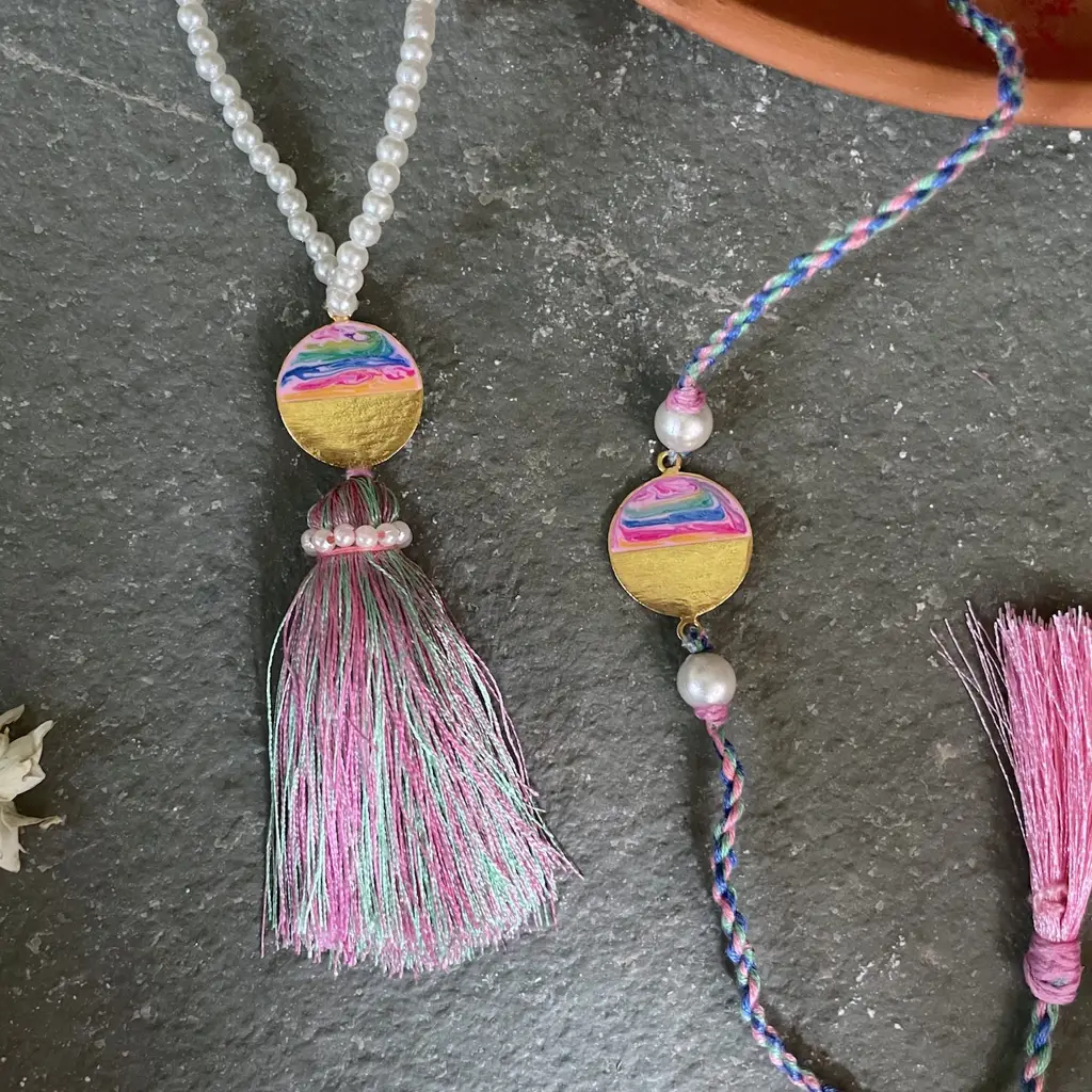 Half Moon Rakhi And Lumba Set | Half Moon Rakhi And Lumba Set · Eternz