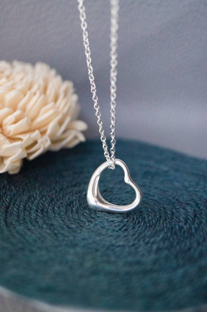 Slip On Heart Sterling Silver Pendant Chain Necklace | Slip On Heart ...