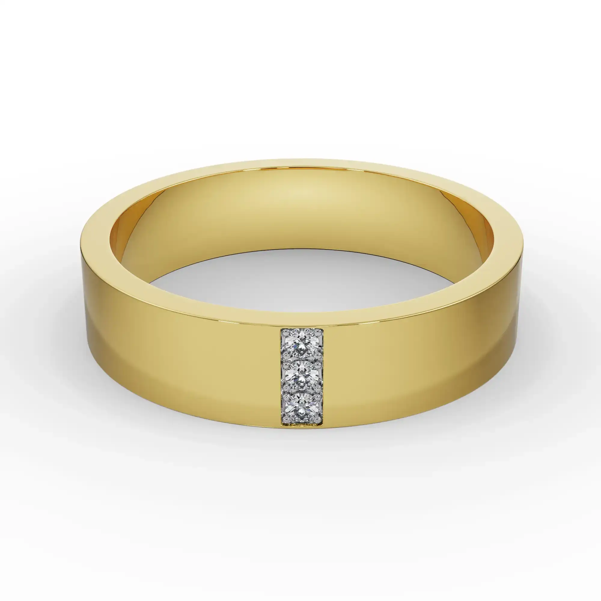 Brushed Trio Diamond Band For Men | Brushed Trio Diamond Band For Men ...