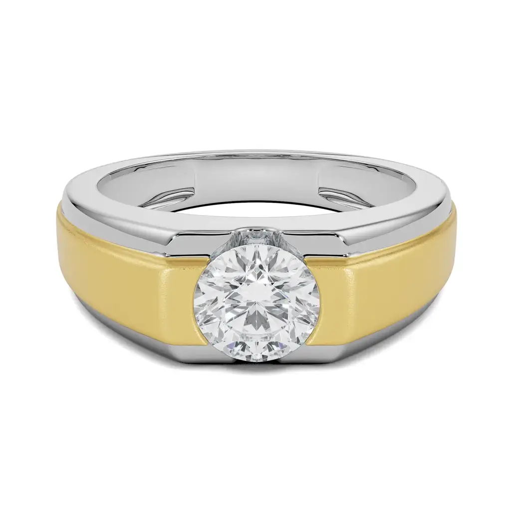 Two-Tone Round Engagement Ring | Two-Tone Round Engagement Ring · Eternz