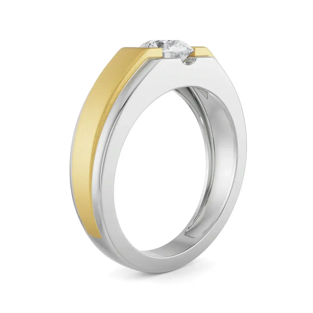 Two-Tone Round Engagement Ring | Two-Tone Round Engagement Ring · Eternz